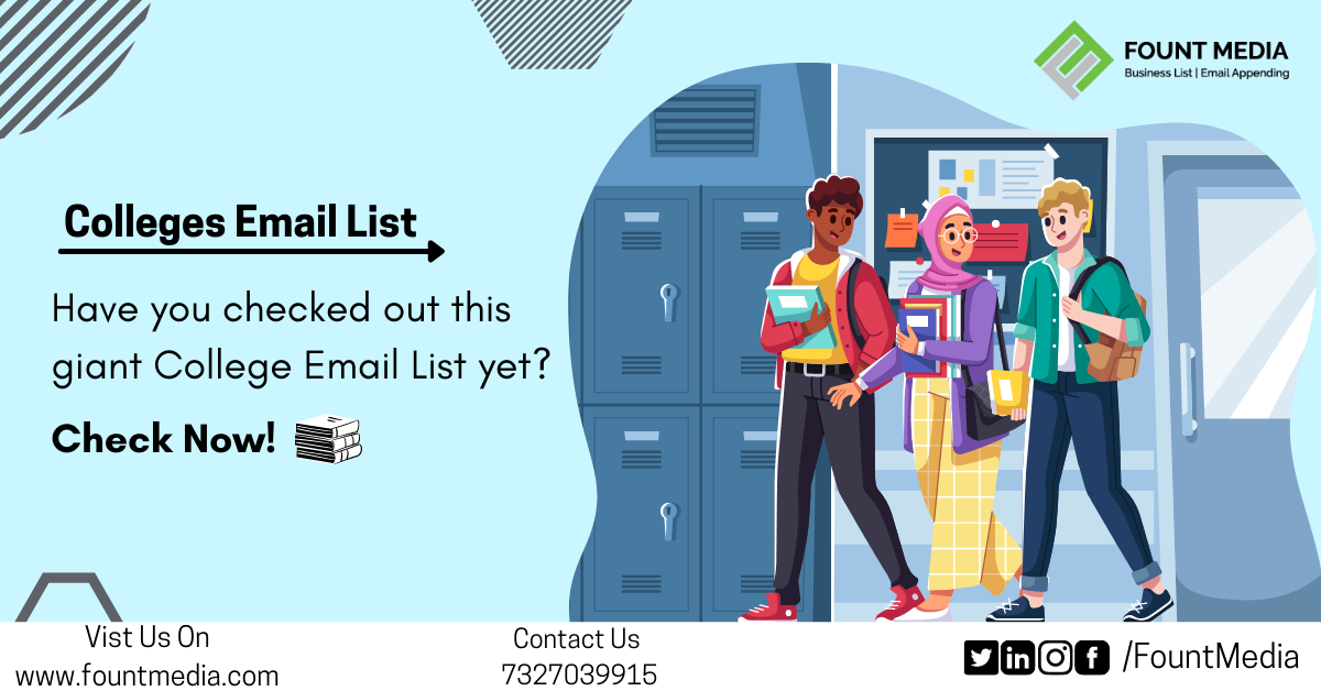 Colleges Email List | College Universities Mailing Database - FountMedia